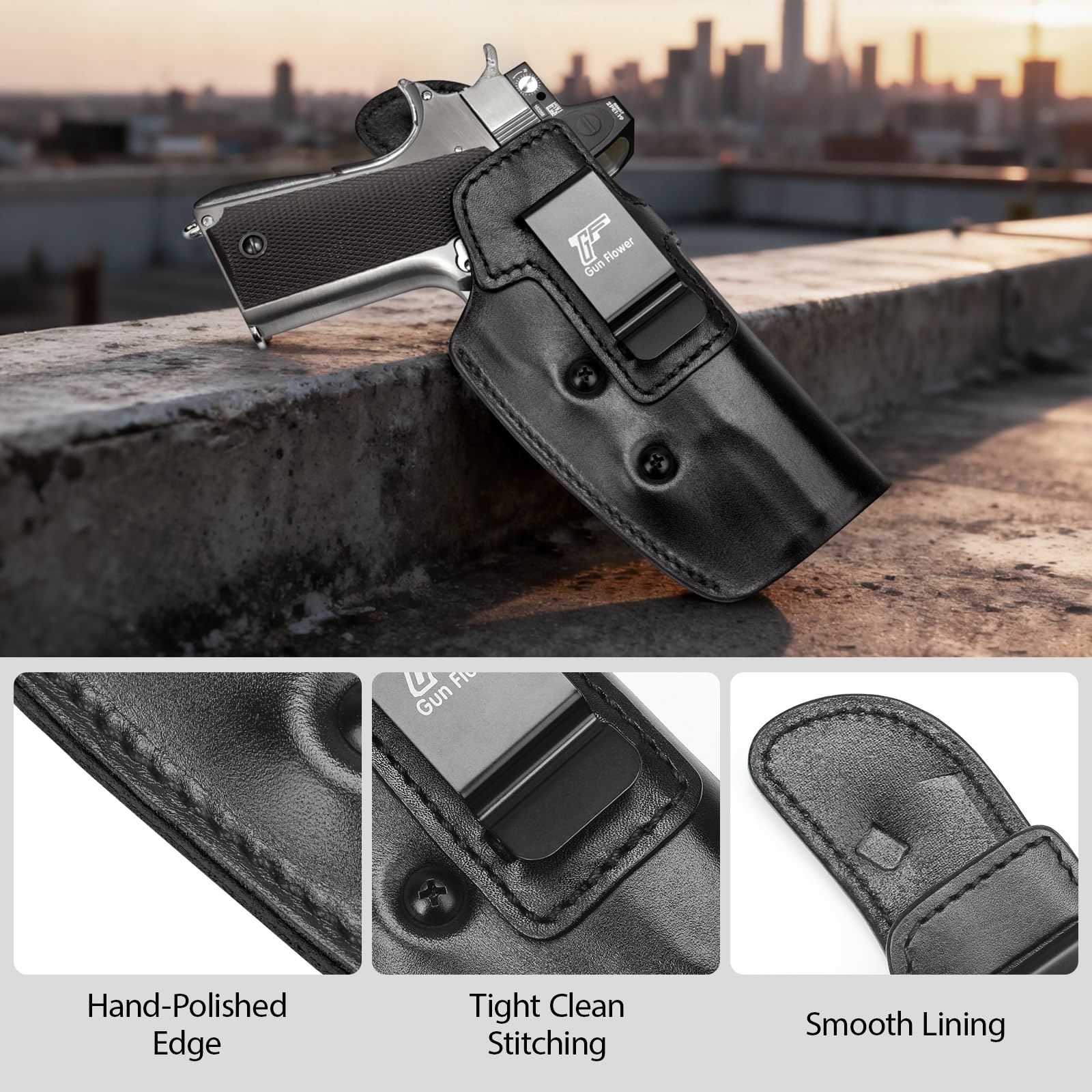 Funda de cuero IWB de ajuste universal para pistolas 1911 | Compatible ...